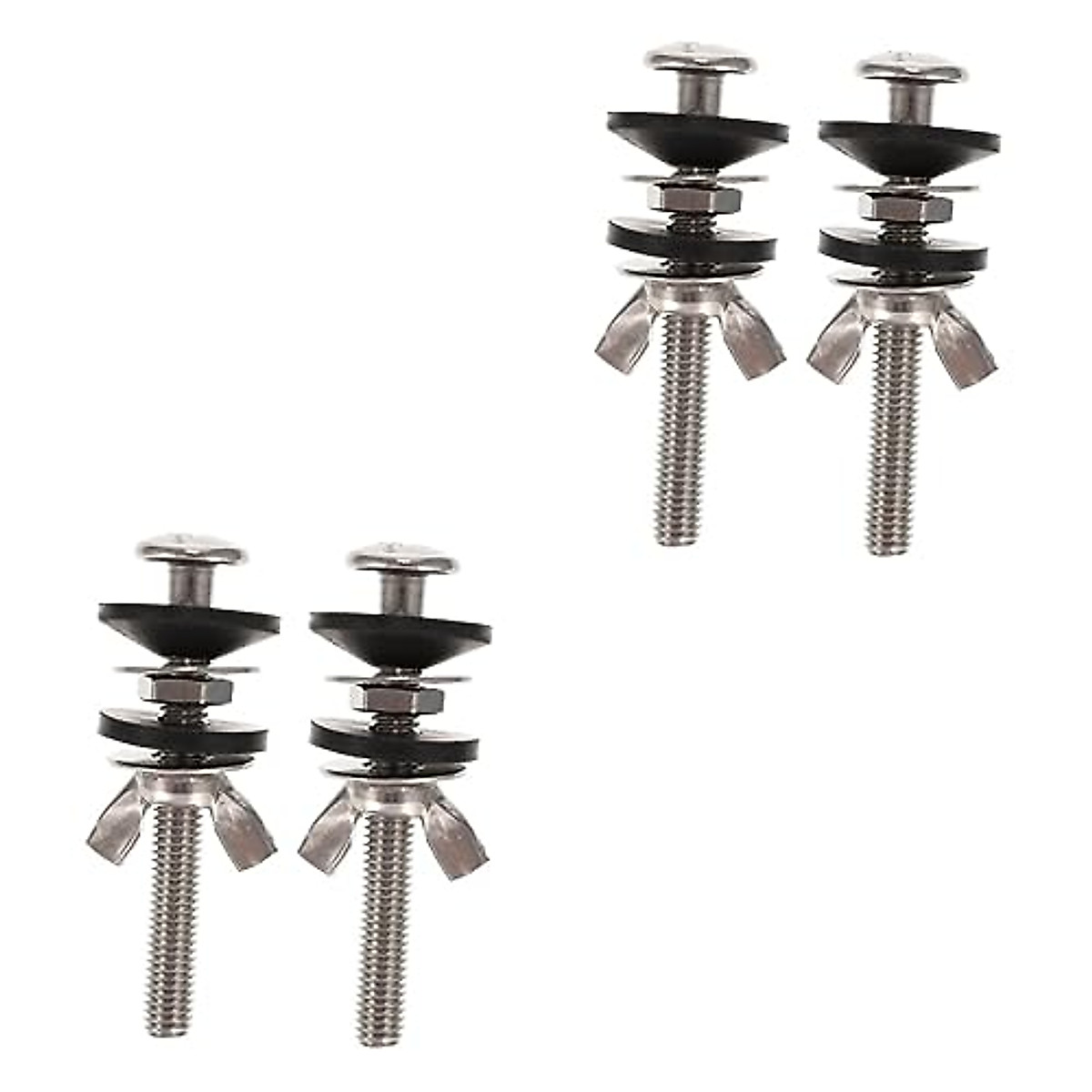Angoily 4 Pcs Toilet Tank Screw Toilet Cover Nuts Toilet Hinges Screws Toilet Cover Screw Replacement Toilet Fixing Screws Closestool Accessories Toilet Screws M8 Rubber Toilet Lid Bolt