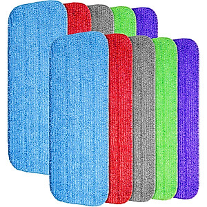 Boao 10 Pieces Reusable Microfiber Mop Pads Head Replacement 16.5 Inch Cleaning Reveal Spray Pads Refills Machine Washable Cloth Fit for Most Mops