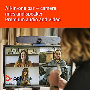 Poly Studio P15 Personal Video Bar (Plantronics + Polycom) - 4K Video Quality - Camera, Microphones & Speaker Solution with Premium Audio & Video - Certified for Zoom and Teams