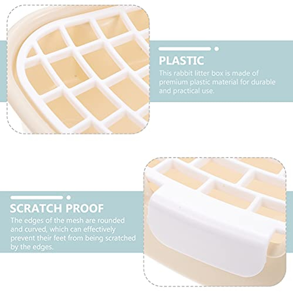 STOBOK Rabbit Litter Box Bunny Litter Box Pet Toilet Triangle Potty Trainer Corner Guinea Pig Litter Bedding Box Dustpan Broom for Chinchilla Ferret Drawf Hamster (White) Hamster Bedding