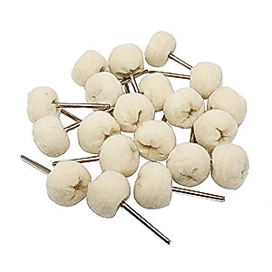 NIUPIKA Cotton Polishing Wheel Buff Buffing Wheels Soft Fine Rotary Tool Accessories 3mm Mandrel 20 Pieces