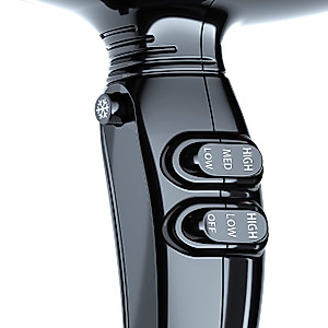 JINRI 1875W Negative Ionic Hair Dryer, Professional Salon Blow Dryer, Low Noise Fast Drying & Powerful AC Motor and Diffuser Comb for Men Women,3 Heat & 2 Speed Settings