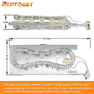 3387747 W11344457 Dryer Heating Element by Blutoget - Fit for Whirlpool Amana Ken-more Kitchen-Aid Dryer - Replaces PS11741416 WP3387747 W11045584 AP6008281 AP2947033 PS344597 MEDC700VW0 GEW9200lW1