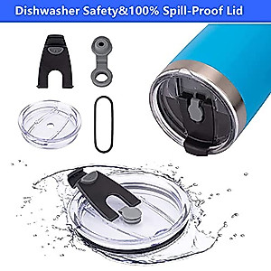 Tumbler Lid for 30 Oz,2 Replacement Lids for 30oz Stainless Steel Tumbler Travel Cup Yeti,Ozark Trails and more Cooler Cup, Flip-top Splash Proof (Black, 30 OZ)