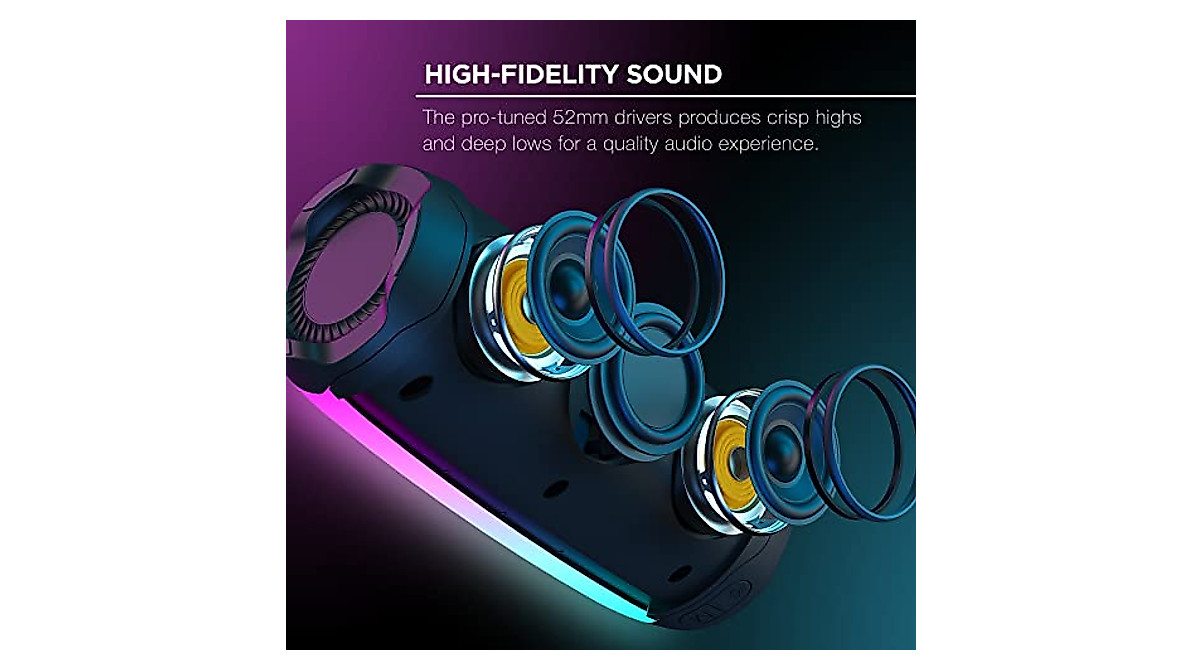 Merkury Thrill Bluetooth Speaker with Lights and Long Battery Life
