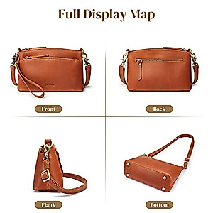 S-ZONE Genuine Leather Crossbody Bags for Women Small Purse and Handbag Wristlet