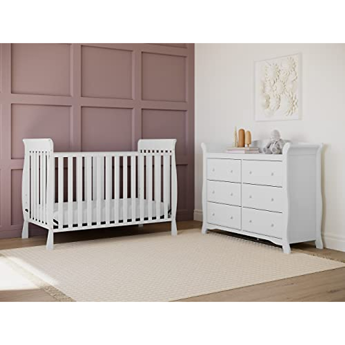 Storkcraft Avalon 6 Drawer Double Dresser (White) – Dresser for Kids Bedroom, Nursery Dresser Organizer, Chest of Drawers for Bedroom with 6 Drawers, Classic Design for Children’s Bedroom