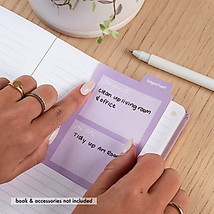 Tabbed Sticky Notes - Productivity Layout - Tab Import Pages, Write Daily Tasks & Keep Track of to-Dos - 3.15" x 3.85", 20 Sheets, Purple