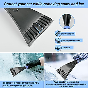 YLCVBUD 27" Snow Brush and Ice Scrapers Detachable Pivoting, Soft Bristle Head,Foam Grip, for Car,Trucks,or SUV Window & Windshield Tool (2pcs)