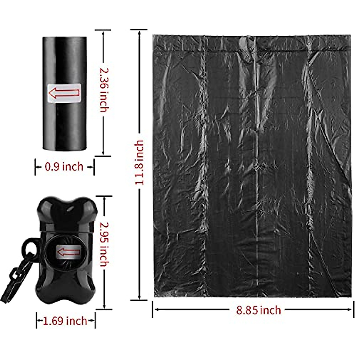 Arroyner 10 Pack Bone Shaped Poop Bag Dispenser Pet Waste Disposal Bag Dispenser (Random Color)