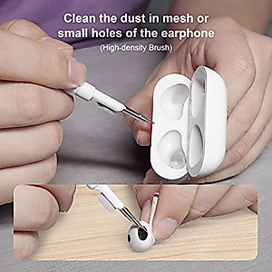 Cleaner Kit for Airpod,Supfine Airpods Pro Cleaning Pen,Multi-Function Cleaner Kit Soft Brush for Phone Charging Port,Earbuds,Earpods,Earphone,Headphone, iPod,Case,iPhone,ipad,Laptop(White)