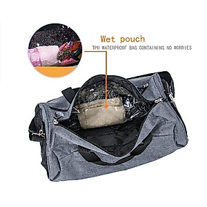 Sports Gym Bag with Wet Pocket & Shoes Compartment for Women & Men