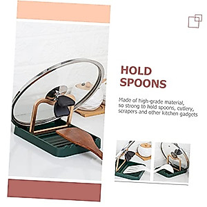 Angoily 2pcs Collapsible Shelf Pan Lid Holder Spoon Rest Holder Spoon Rest Kitchen Counter Pan Lid Rack Pot Lid Organizer Silicone Spoons Spatula Holder Plastic Kitchen Rack Storage