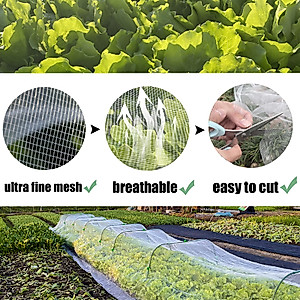 TLSTGO 2 Pack 10X33FT Garden Mesh Netting, Plant Netting for Birds and Animals Garden Netting for Raised Beds Ultra Fine Row Cover Mesh Netting for Vegetables Fruit Trees