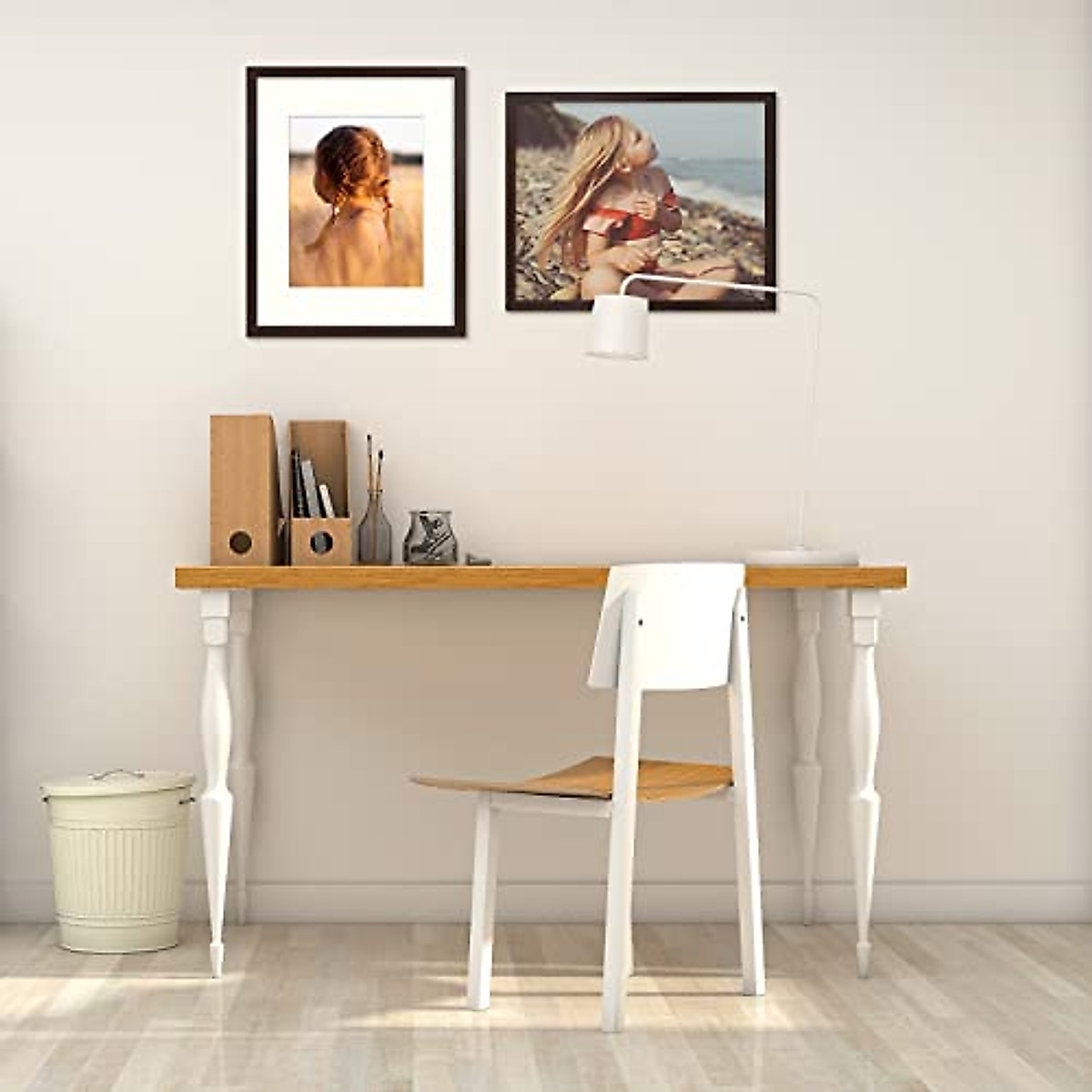 Golden State Art, 16x20 Picture Frame with Mat for 11x14 - High Definition Glass Wall Mounting Horizontal Vertical Display (Brown, 1 Pack)