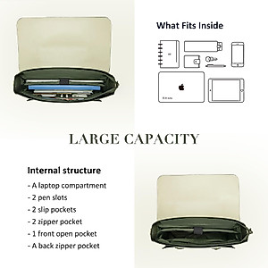 ECOSUSI Laptop Bag for Women Vegan Leather Messenger Bag Fashion Briefcase Backpack 15.6 inch Computer Satchel Bag