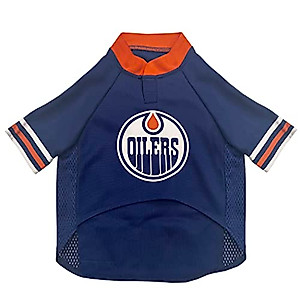 NHL Edmonton Oilers Jersey for Dogs & Cats, Large. - Let Your Pet Be A Real NHL Fan!