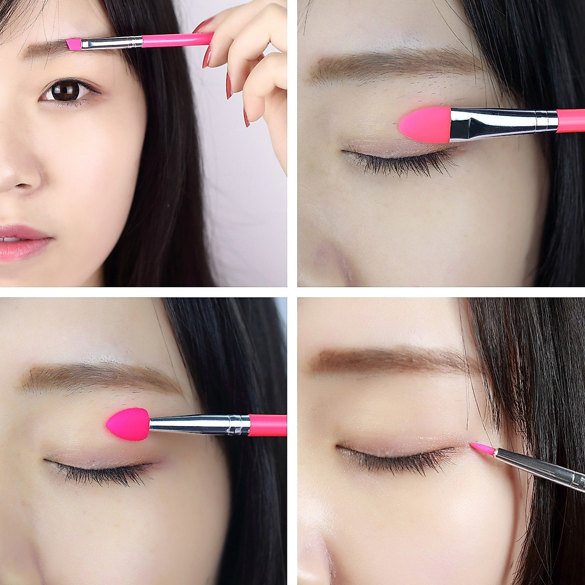 LORMAY 7 Pcs Silicone Brush applicator kit for UV Resin Epoxy Art Crafting and Cream Makeup Products (Red)