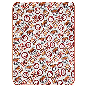 Maruchan Cup Noodles Throw Blanket Ramen Noodles Happiness in a Cup Fleece Throw Blanket(Cream)