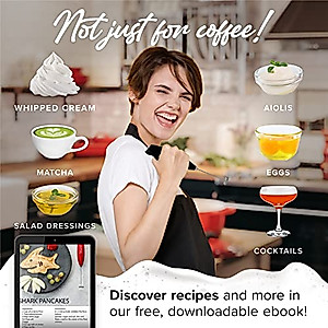 PowerLix Powerful Handheld Milk Frother 19000 RPM Battery Operated Foam Maker Frother Wand For Coffee, Latte, Cappuccino, Hot Chocolate, Durable Mini Drink Mixer Stainless Steel Whisk