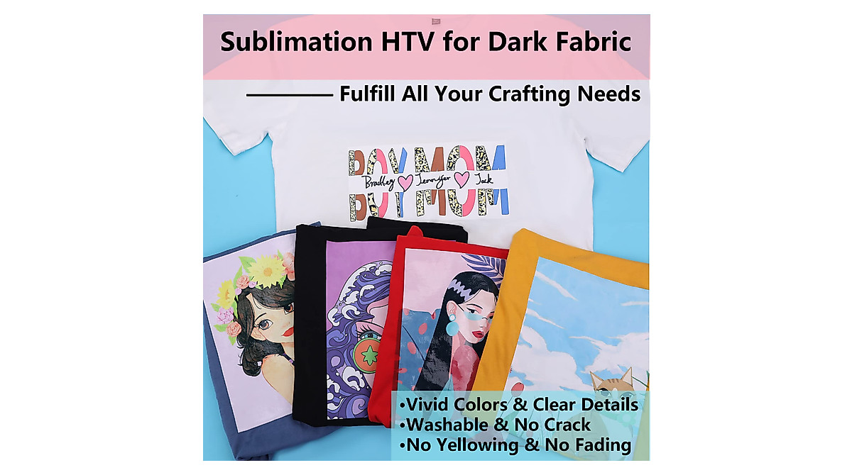 HTVRONT Sublimation Vinyl for Dark/Light Fabric - 12" X 20FT ...