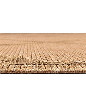 Unique Loom Trellis Collection Area Rug-Geometric Lattice Design, Moroccan Inspired for Indoor/Outdoor Décor, 6 ft x 9 ft, Light Brown/Brown