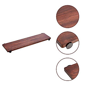 Coral Flower Floating Shelves for Wall Mounted, Rustic Wood Wall Storage Shelve for Home-office Decor, Bedroom, Bathroom, Livingroom, Kitchen, Brown, 31 inches