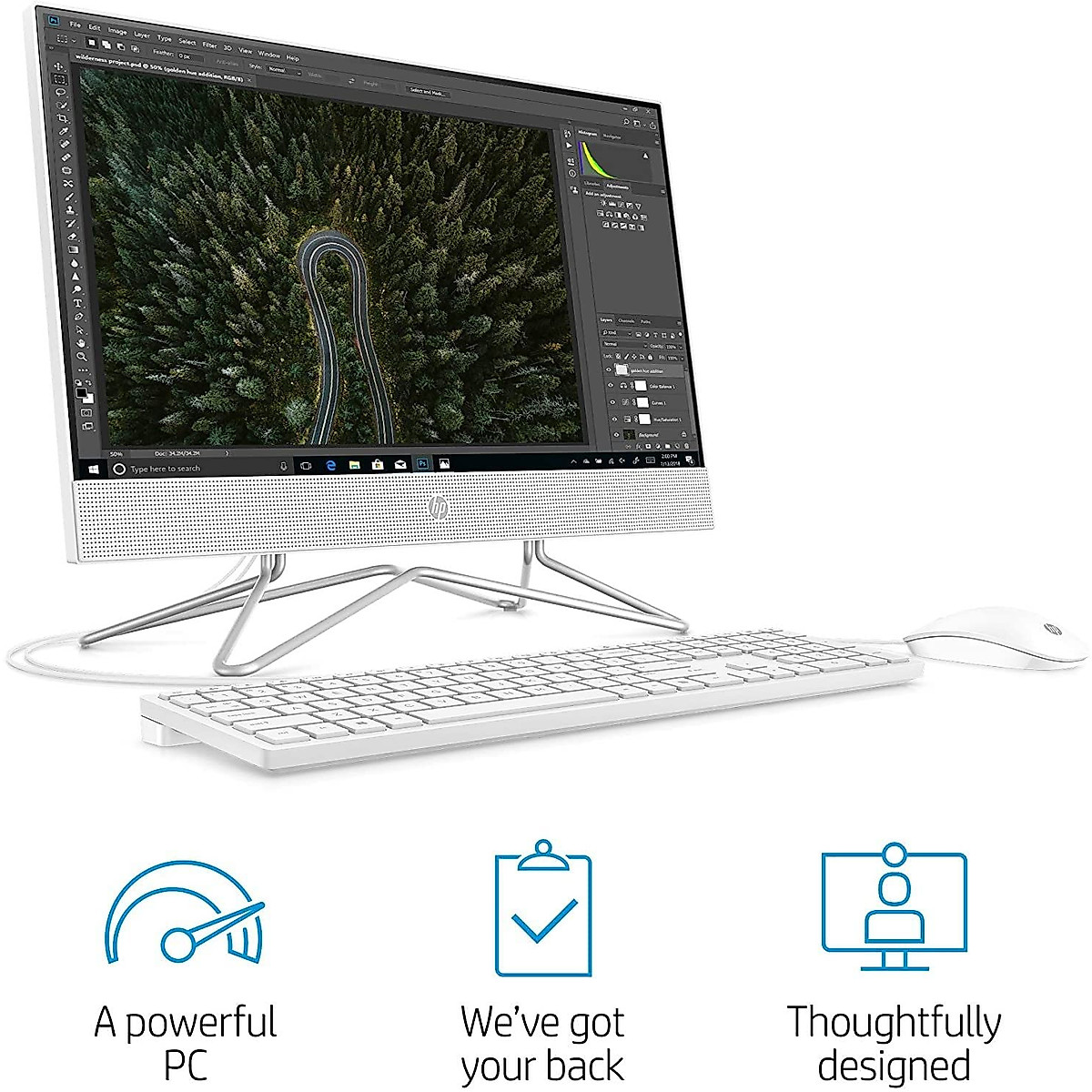 HP 24" FHD All-in-One Desktop, AMD Athlon Silver 3050U Dual-Core, 20GB RAM 1TB SSD, AMD Radeon Graphics, WiFi, Bluetooth, Webcam, DVD-RW, Windows 11 Pro