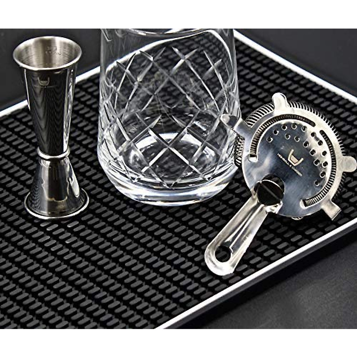 Highball & Chaser Premium Bar Mat 18in x 12in 1cm Thick Durable and Stylish Service Bar Mat for Spills, Coffee, Bars, Restaurants, Counter Top Dish Drying Mat, Glass Drying Mat