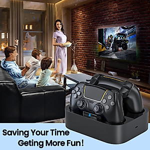 LVFAN PS5 Controller Charging Station, PS5 Controller Charger for Playstation 5 Controller / PS5 Dualsense Edge Controller (Black)