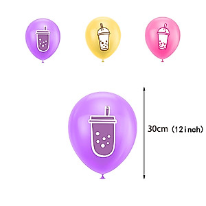 Bubble Tea Party Decorations Boba Tea Birthday Party Supplies Includes Boba Tea Birthday Banner, Spirlas, Cake Topper, Cupcake Toppers, Balloons for Boba Tea Party Decorations Party Favors