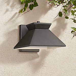 John Timberland Whatley Modern Outdoor Wall Light Fixture Black LED 6 1/4" Metal Shade for Exterior Barn Deck House Porch Yard Patio Outside Garage Front Door Garden Home Roof Lawn