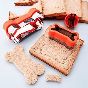 Dog Cookie Cutters Set 3 Piece -3 Different Sizes Of Dog, Bone, and Paw Print Cookie Mold Dog Bone Cutters Stainless Steel Shaped Cutters for Homemade Treats,Cakes and Cookies