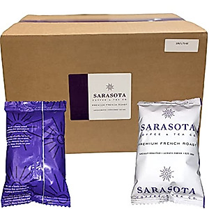 Sarasota Coffee & Tea Co. Signature Dark Roast European Individual Coffee Packets, Ground 1.75 oz 12 Cup Coffee Packs, Medium Roast Office Coffee For Drip Coffee Makers, 100 Count