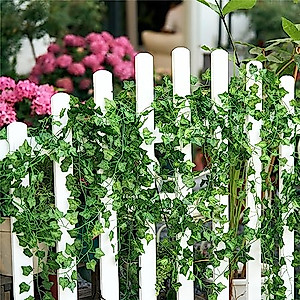 Dolicer 6 Strands 42Ft Fake Vines for Bedroom, Artificial Ivy Garlands with Fake Leaves, Fake Ivy Vines Greenery Garlands, Hanging Vines Fake Plants for Wall Decor Wedding Room Party Garden Aesthetic