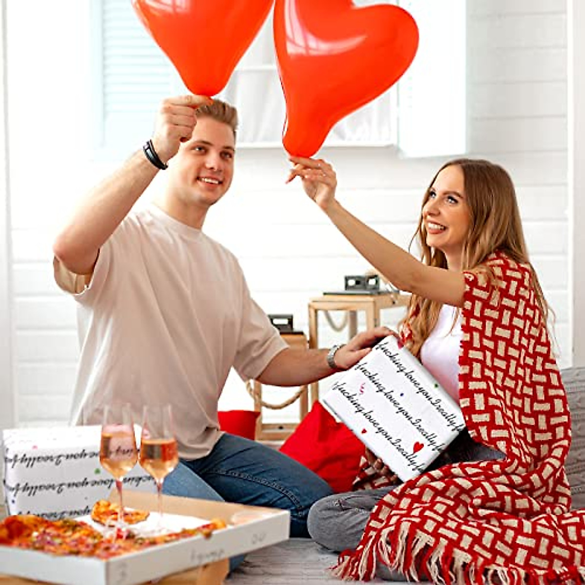 Junkin 10 Sheets Funny Wrapping Paper Adult Rude Wrapping Paper Gift Wrap Suitable for Girlfriend or Boyfriend Adult Wrapping Paper for Birthday