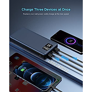 EASYLONGER Power Bank, Portable Charger 26800mAh 22.5W Fast Charging Battery Pack, 3 Outputs Phone Charger with LED Display, PD 3.0 USB C External Battery for iPhone, Samsung, Tablet, LG, Android, etc