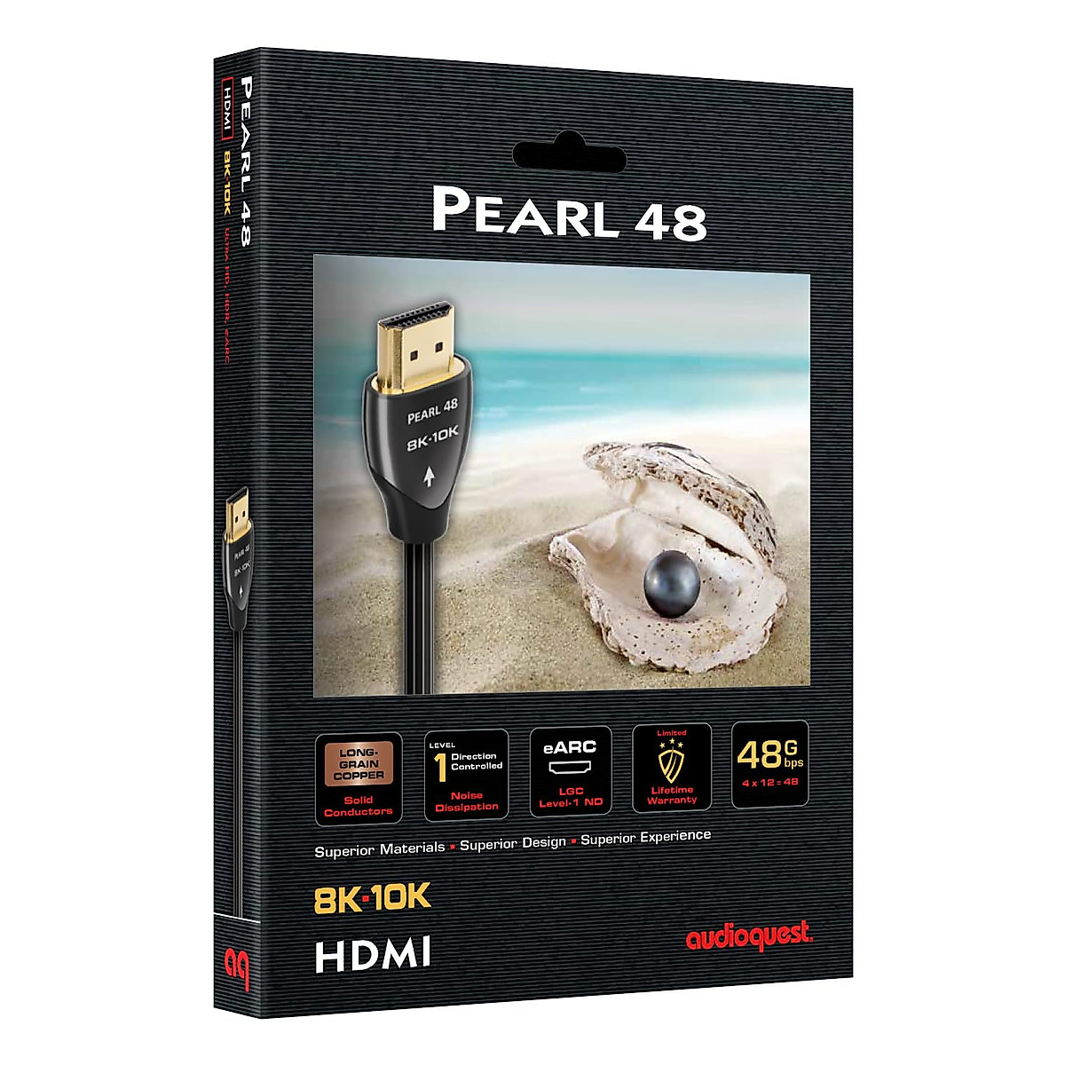 AudioQuest 1.5m Pearl 48 2.1 HDMI Cable - 8K/10K Ultra HD, Gaming, High-Speed, 48Gbps, HDR, eARC