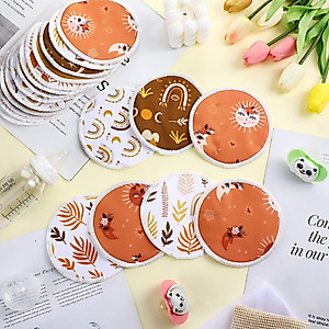 Berlune 20 Pcs 4.7" Reusable Nursing Pads Washable, Cotton Soft Breast Pads, Absorbent Nipple Pads with Storage Bag and Laundry Bag for Breastfeeding Pumping Bra