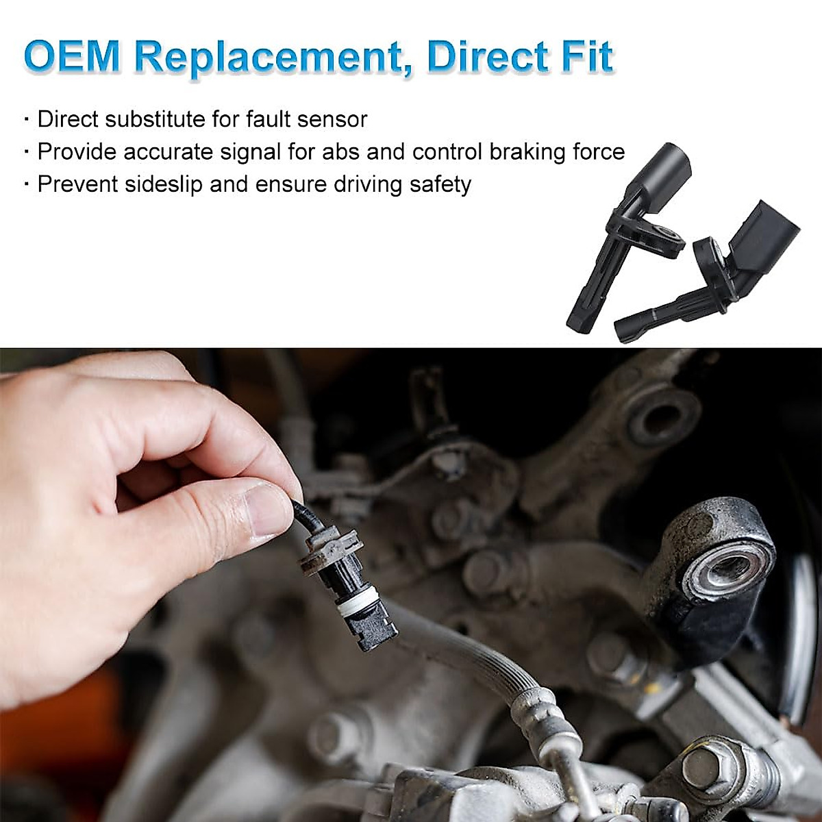 WMPHE 2 Pcs Rear ABS Wheel Speed Sensor Compatible with Audi TT, VW Amarok Beetle Bora CC Golf GTI Jetta Passat Rabbit, Seat Leon, Porsche Carrera GT, Replacement for 1K0927807, 1K0927808