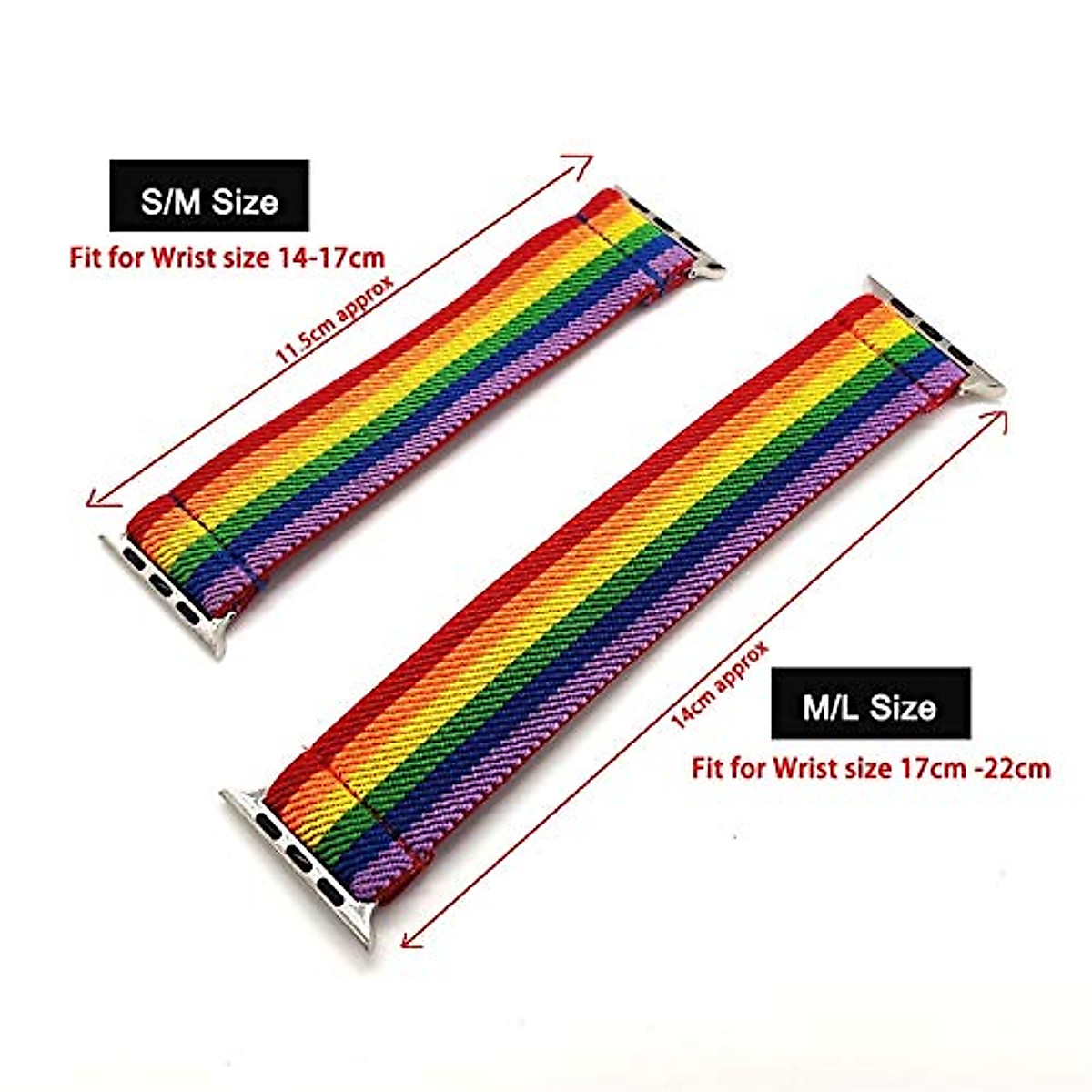 WSGGFA Bohemia Elastic Nylon Loop Band for Apple Watch 6SE Strap 38/40mm 42/44mm for Iwatch 5/4/3 2 Man Women Watch Band (Band Color : Boho Purple, Band Width : 42mm 44mm M L)