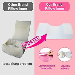 Seportnery Eyelash Pillow for Lash Extensions - Comfortable Memory Foam Bed Neck Pillows Suitable for Beauty & Grafting Salon to Provide Cervical Pillow Support Protection(Pink)…