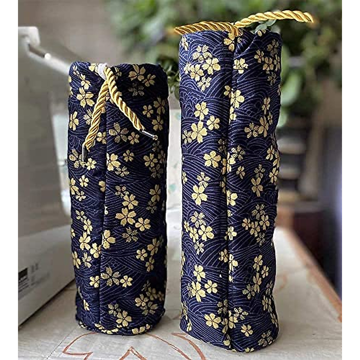 Qililandiy 5PCS Cotton Pattern Fabric Fabric Bundles Small Flower Pattern Japanese Style Fabric for Crafts Sewing Quilting Patchwork Face Protection (Gold Pink) (10 * 10 Inch)