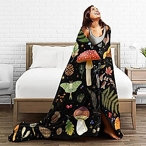 Mushroom Gifts Blanket Throw Blanket Lightweight Cozy Plush Blanket for Bedroom Living Rooms Sofa Couch 60"X50"