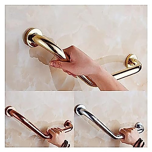 BKBXRSYR Grab Bars Grab Bar Shower Grab Rail Toilet Handrail Shower Safety Handle for Bathtub Toilet Bathroom Kitchen Stairway Handrail Applicable to Living Alone-Rosegold-B(Golden,Animal Horse)