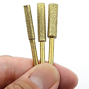 LUORNG Diamond Chainsaw Sharpener 6PCS 3Size Chain Saw Sharpening Wheel Carving Grinding Tools, Burr Grinding Stone File