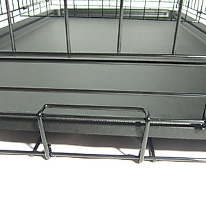 Dog Crate Large Foldable Dog Kennel Metal Wire Pet Dog Cage with Double-Door Leak-Proof Tray Divider Panel and Handle for Dog Cat Pet,Black (42")