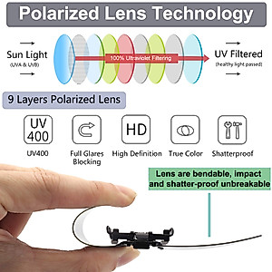 CAXMAN Polarized Clip On Sunglasses Over Prescription Glasses for Men Women 100% UV Protection Flip Up Grey Lens Extra Large Oversized