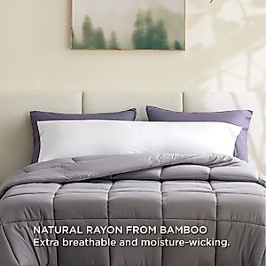 Bedsure Body Pillow Cover - White Long Cooling Pillow Cases, 100% Rayon Derived from Bamboo, Soft & Breathable Body Pillowcase with Envelope Closure, Gifts for Women or Men, 1 Pack, 20x54 Inches