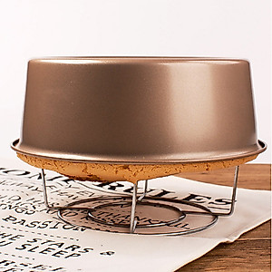 FashionMall 2 Pcs Stainless Steel Cake Cooling Rack Round,Cooling Stand with Four High Legs For Cooking Baking,7 Inch And 5 Inch